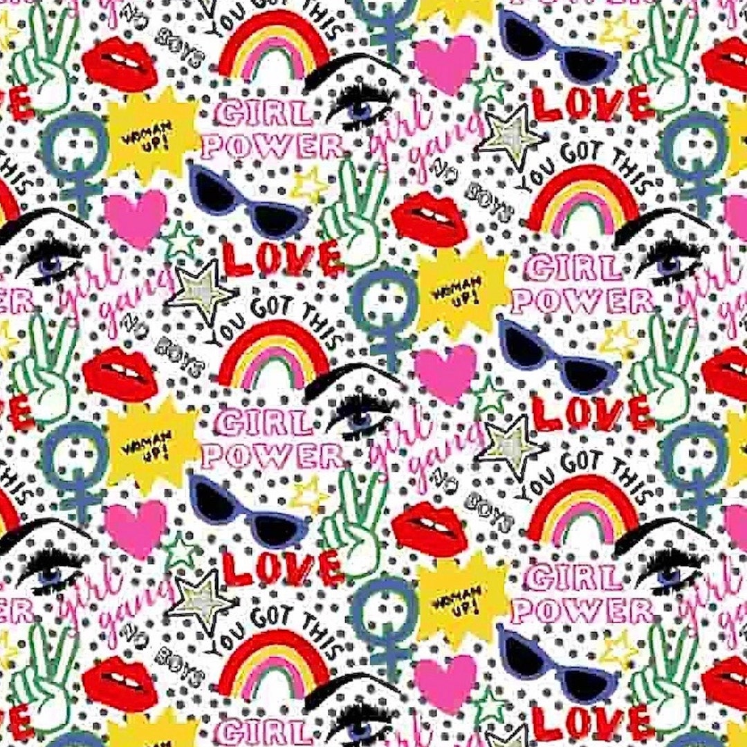 Feminist Fabric, Girl Power, 100% Cotton Fabric, LAST PIECE 43 X 150cm ...