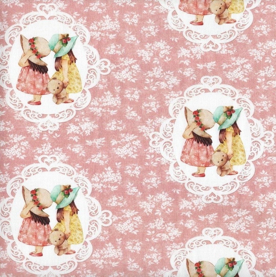 Sweet Little Girls Fabric, Cute Girls, 100% Cotton, Sold by the Half ...