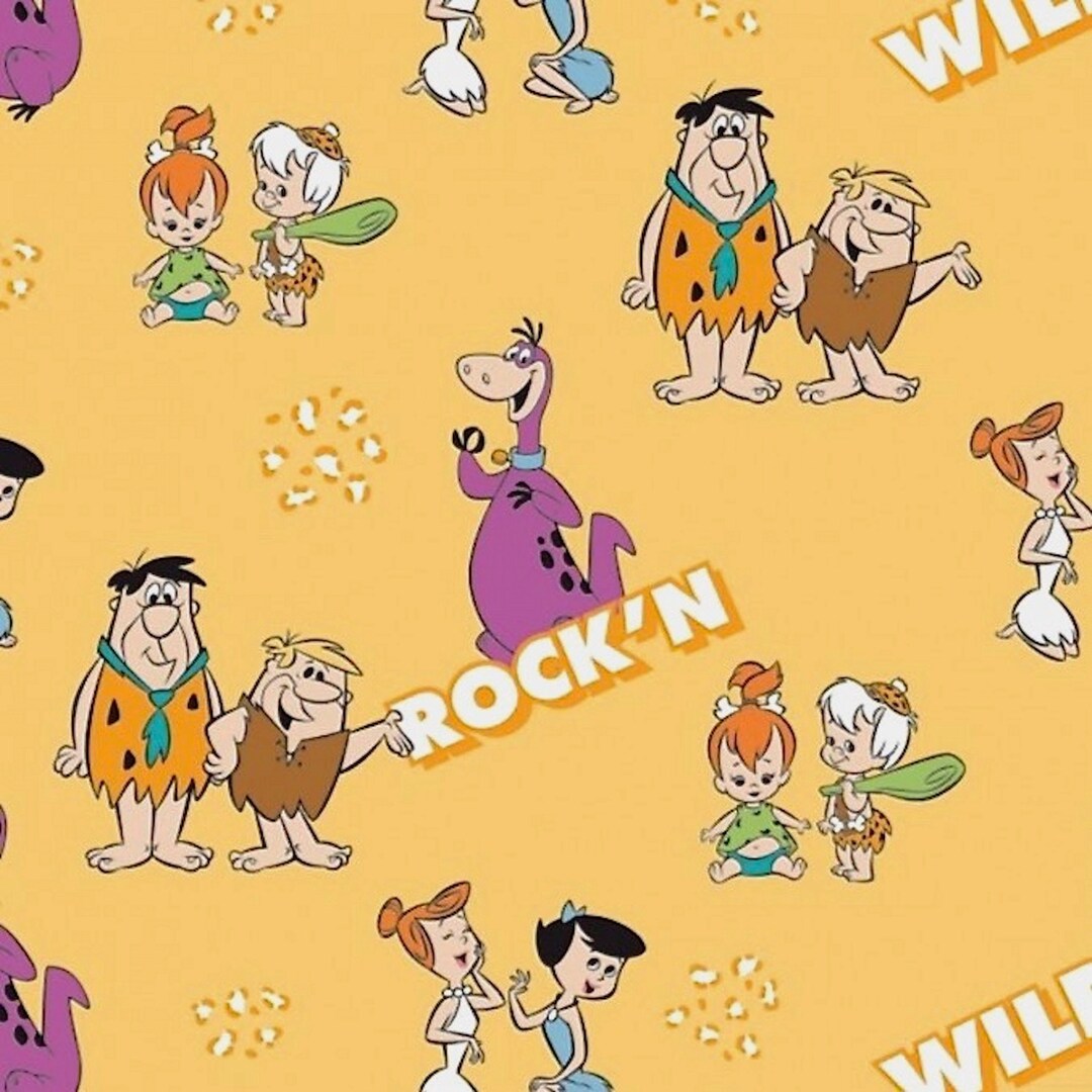 The Flintstones Licensed Cotton Fabric, Sold by the Half Metre - Etsy