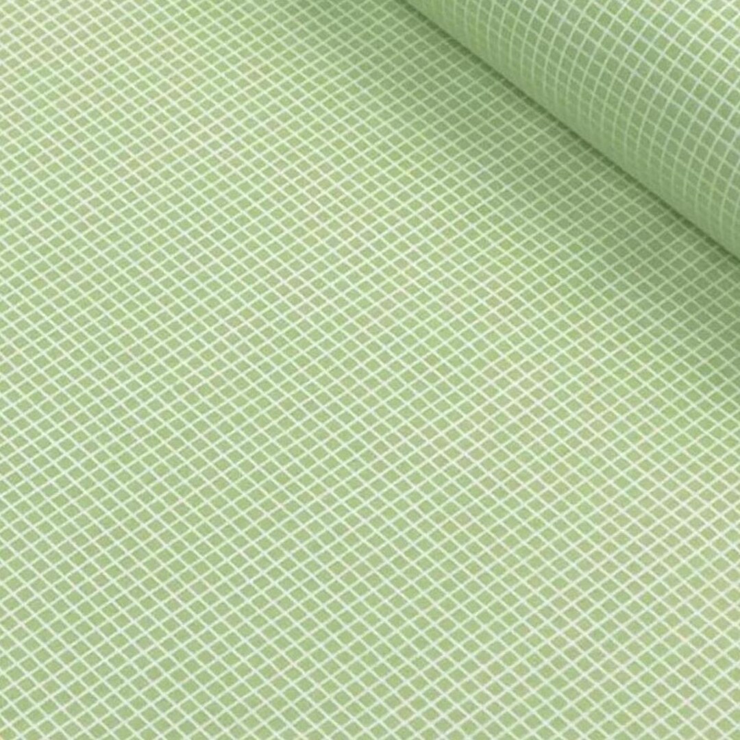 Green Check Fabric, Digital Print, Green Plaid 100% Cotton, Sold by the ...