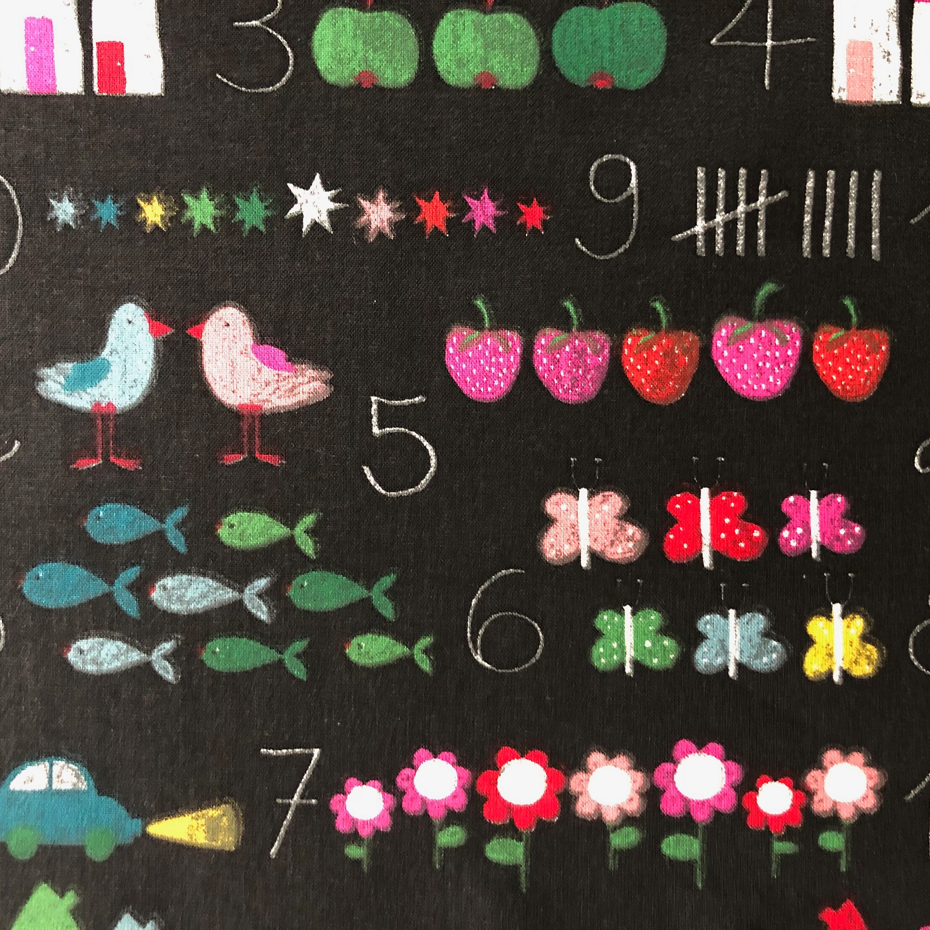Chalkboard Kids Math 100% Cotton Fabric by the Half Metre | Etsy