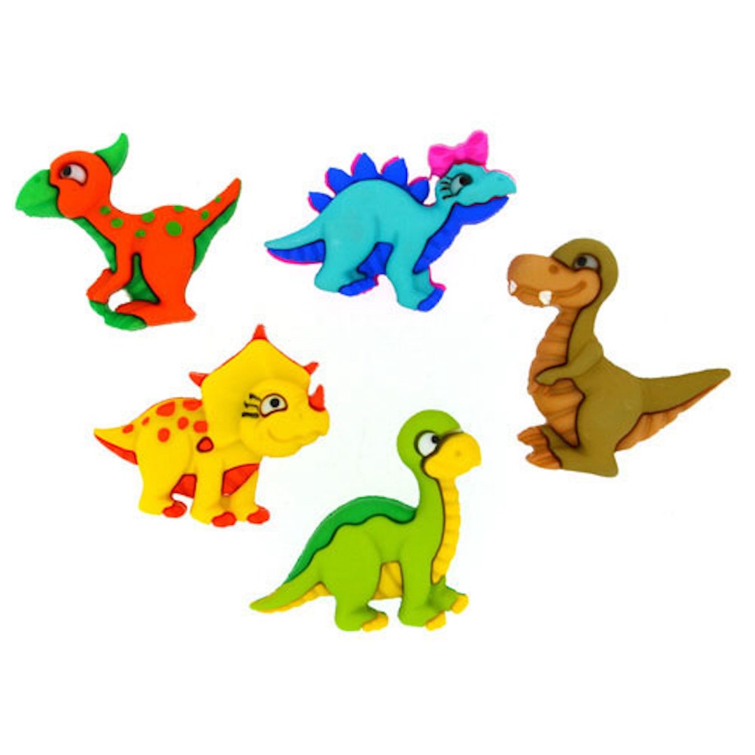 Dinosaur Buttons, Dino-mite, Dress It up Buttons, Set of 5 - Etsy