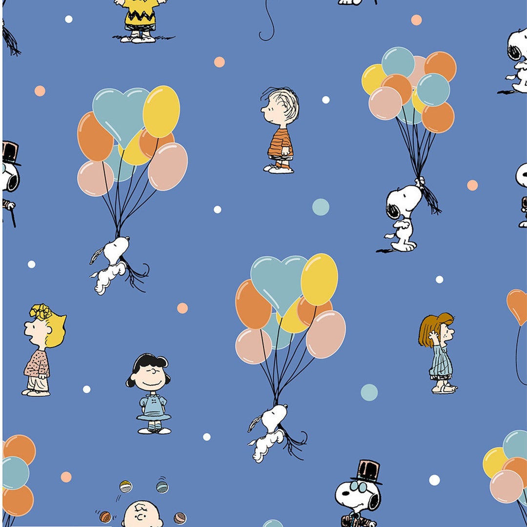 Snoopy and Friends at the Circus, Balloons, 100% Cotton Fabric, Sold by ...