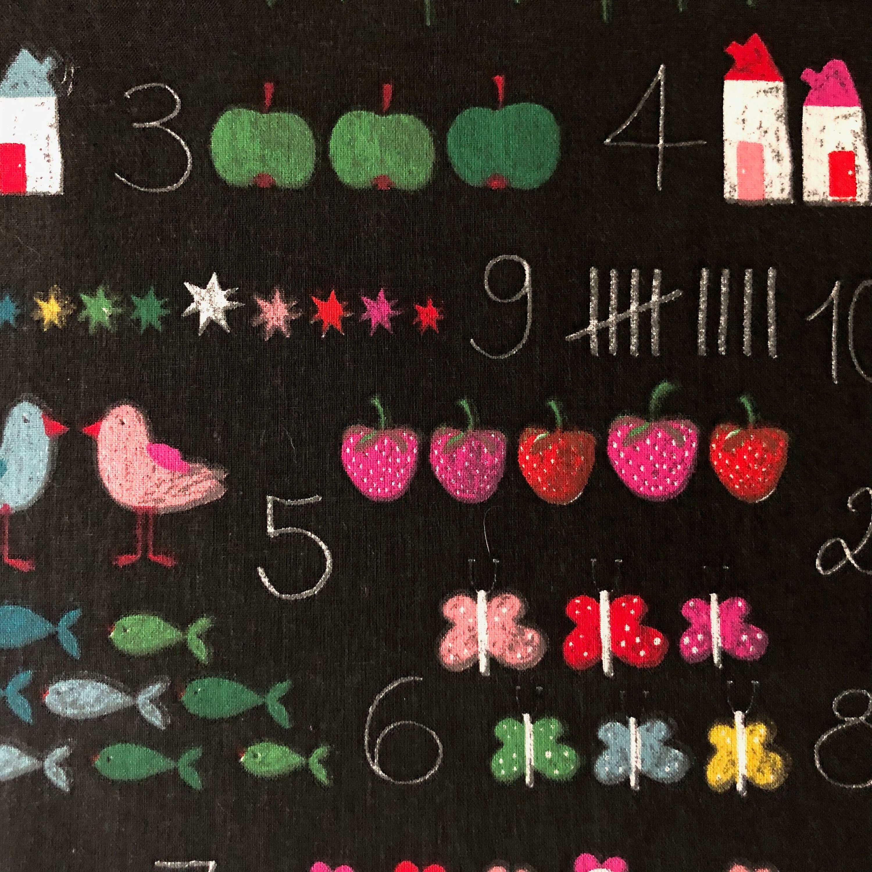 Chalkboard Kids Math 100% Cotton Fabric by the Half Metre | Etsy