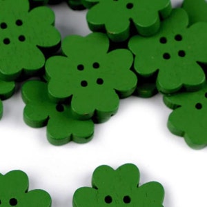 10 Wooden Four-leaf Clover Button, 20mm, Floral Embellishments - Etsy
