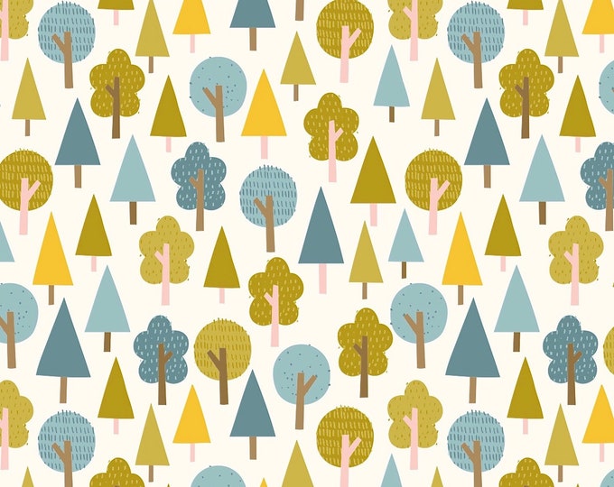 Forest Fabric Noël Forest sage Med by Nouveau Bohemian Forest Woodland ...