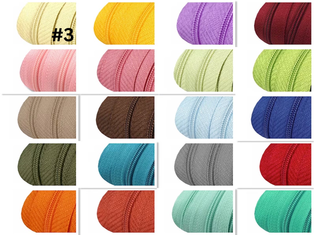Continuous Zippers and Matching Zipper Pulls, 3mm Coil, Sold by the ...