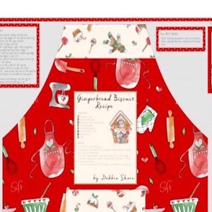 Gingerbread Biscuits Apron Panel Recipe, Sew Your Own - Etsy
