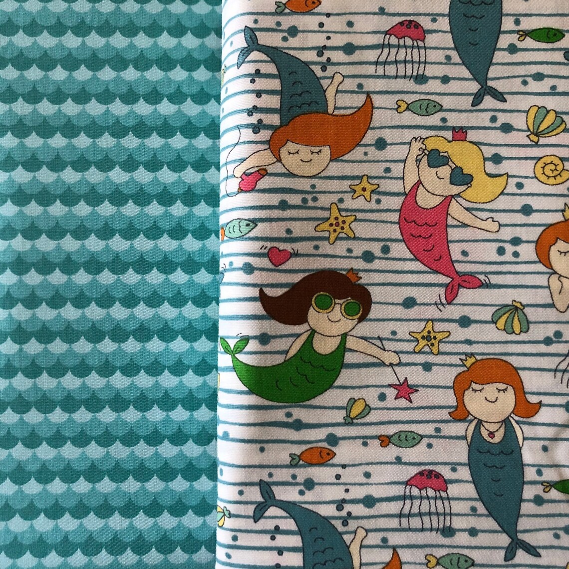 Mermaid Fabric Quilt and Patchwork 100% Cotton Fabric | Etsy