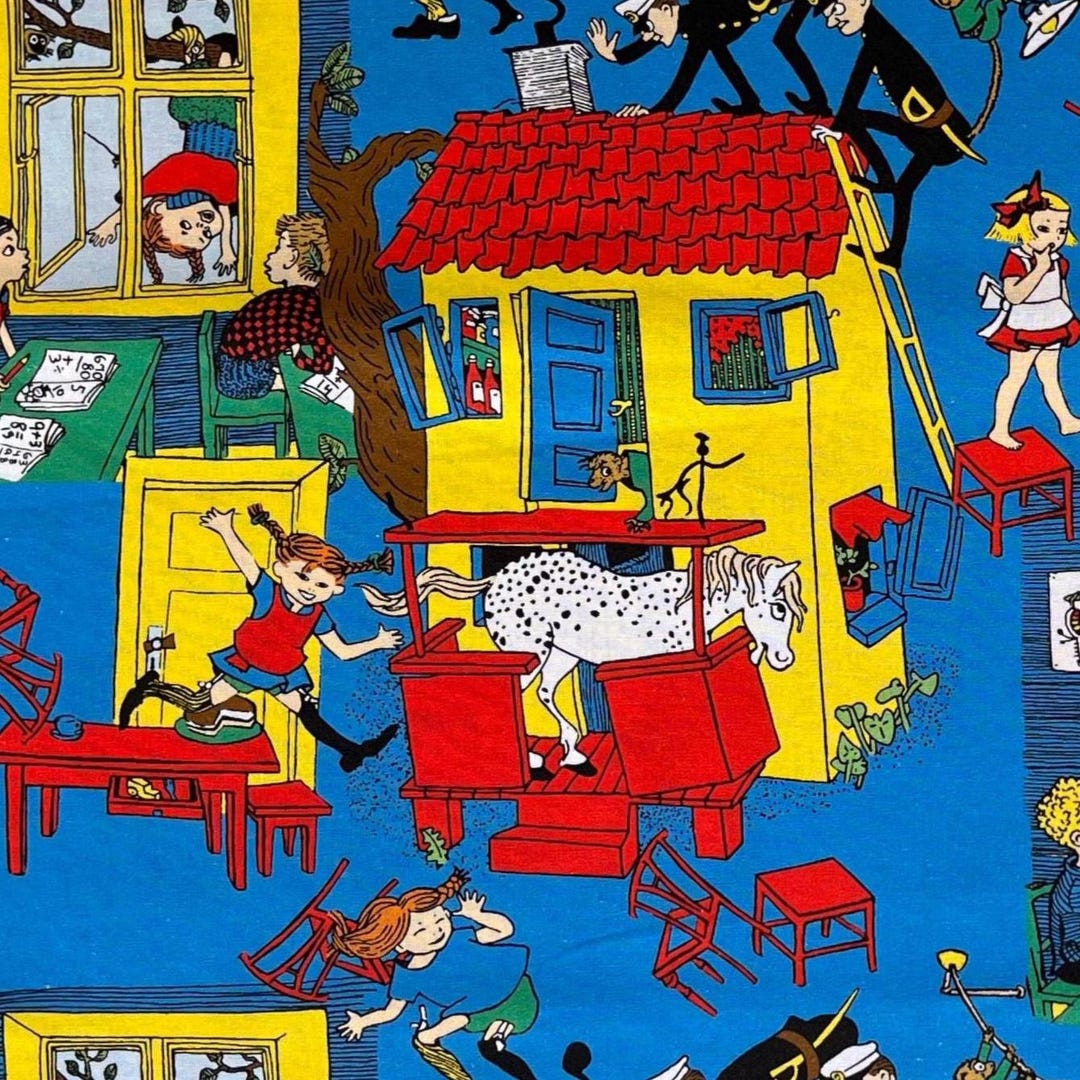 Pippi Longstocking Fabric, 100% Cotton, 140cm Wide, Licensed Fabric ...
