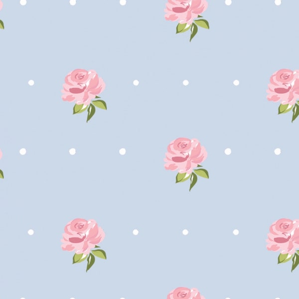 Light Blue Floral Fabric - Etsy