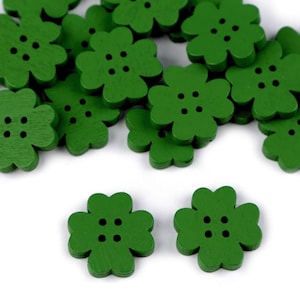 10 Wooden Four-leaf Clover Button, 20mm, Floral Embellishments - Etsy