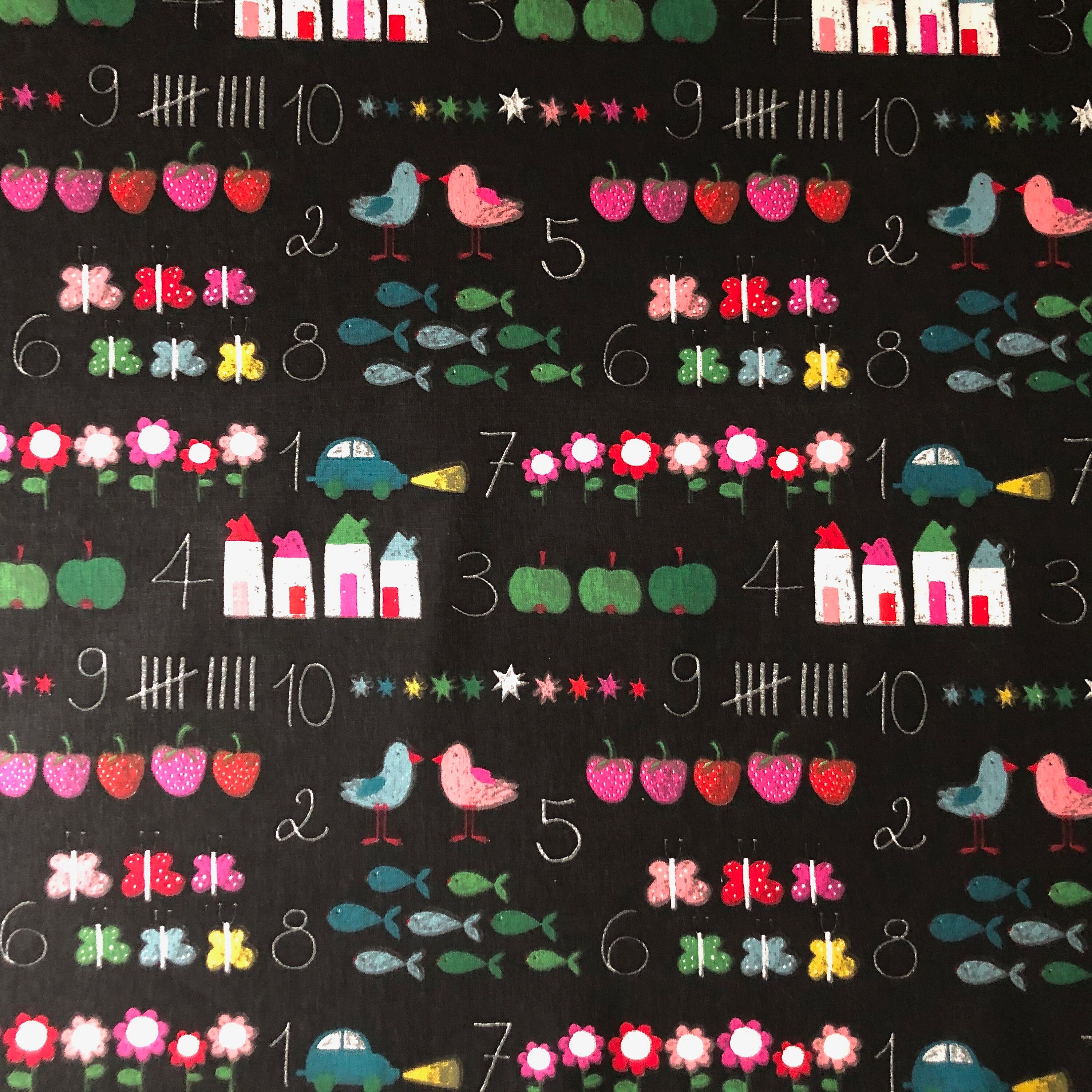 Chalkboard Kids Math 100% Cotton Fabric, by the Half Metre - Etsy