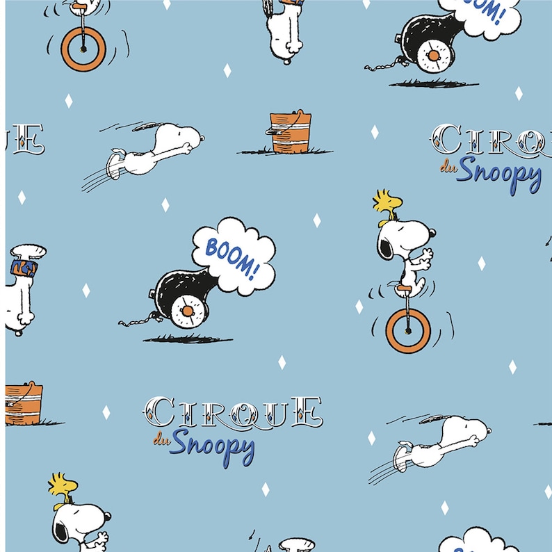 Snoopy at the Circus Fabric, Snoopy Daredevil, 100% Cotton, Sold by the ...