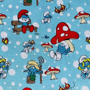 The Smurfs Cartoon Fabric, 100% Cotton, Sold by the Half Metre - Etsy