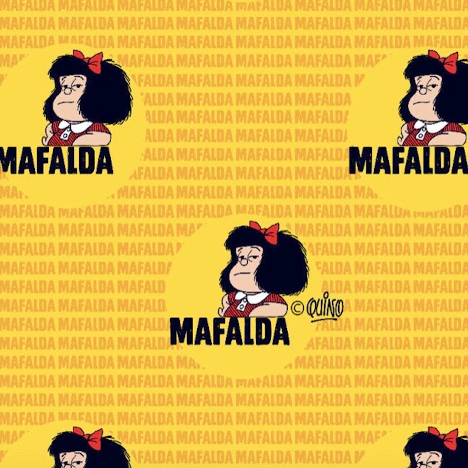 Iconic Mafalda, Argentinian Comics, 100% Cotton Fabric by the Half ...