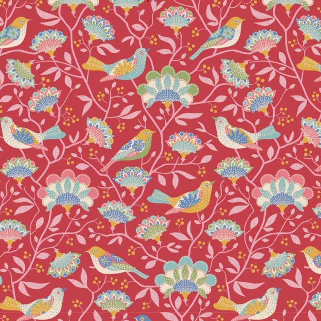 Tilda Jubilee Collection, Bird Tree Red, 100544, Sold by the Half Metre ...