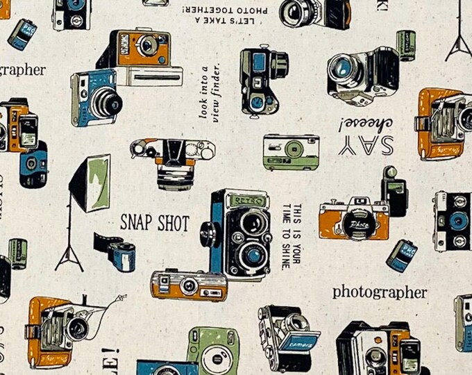 Camera Fabric Make It Snappy by Pennycandy Vintage Camera Analog ...