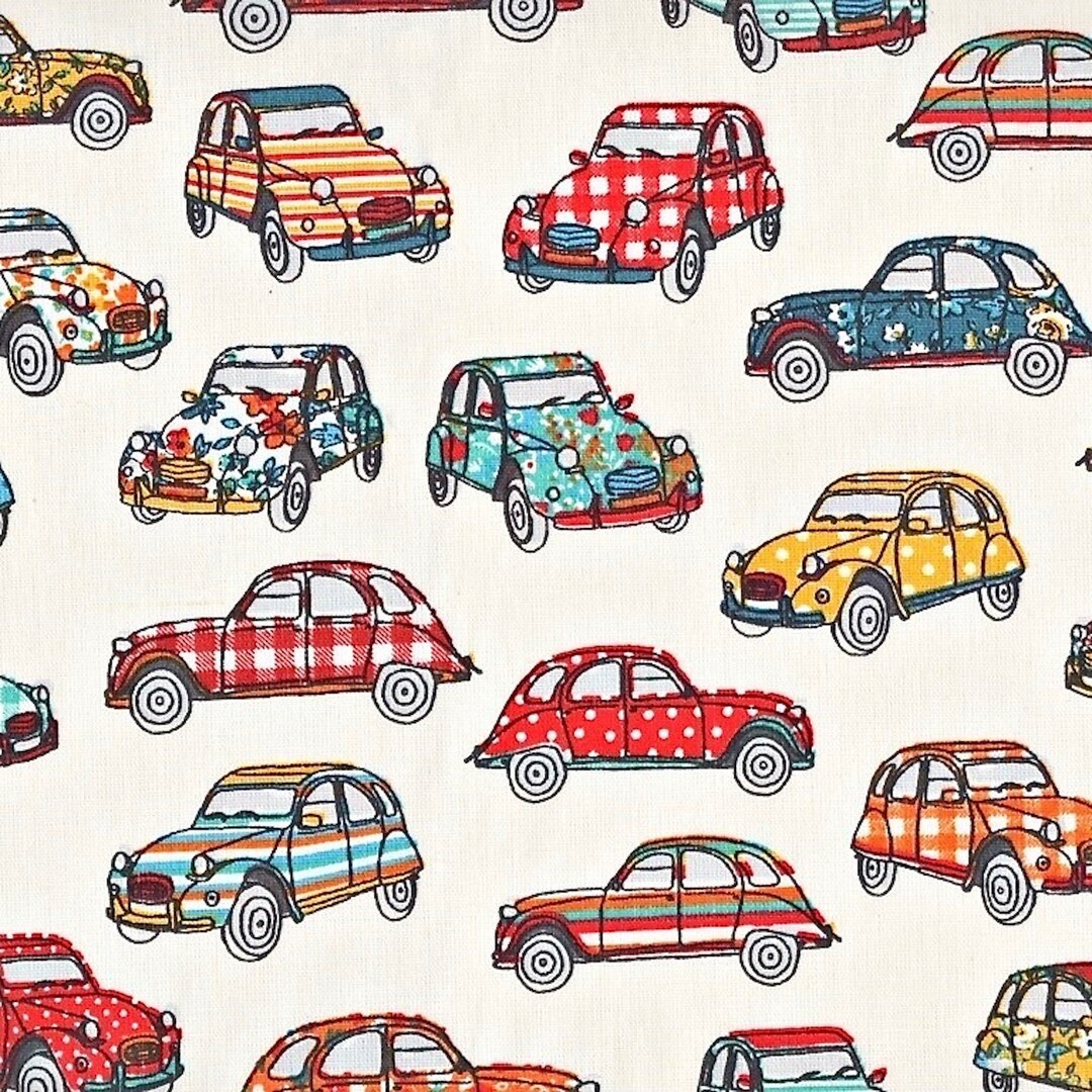 2CV Citroen Car, Cotton Cretonne Fabric, LAST PIECE 40 X 160cm - Etsy