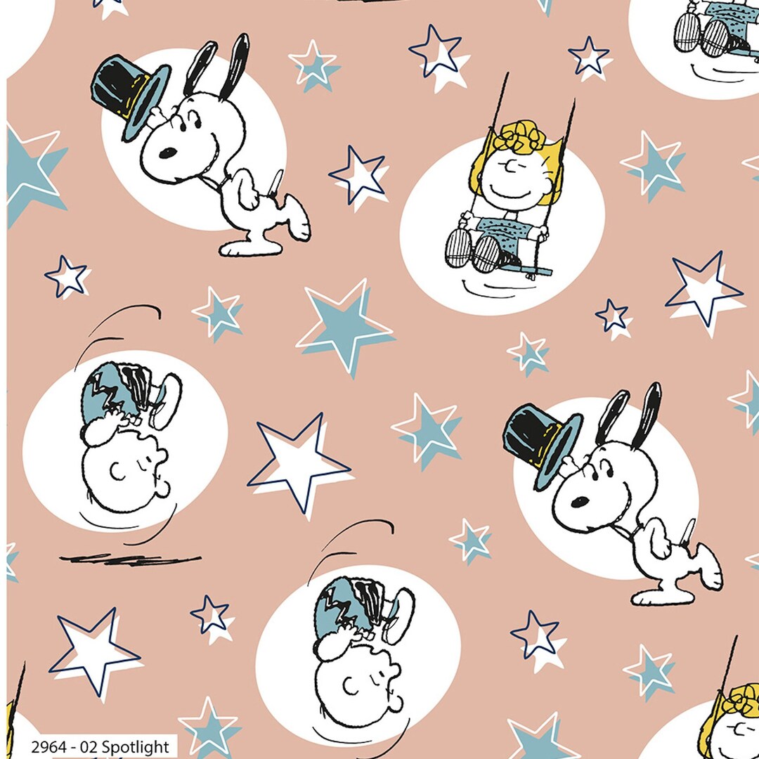 Snoopy Circus Fabric, Snoopy Spotlight, 100% Cotton Fabric by the Half ...