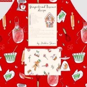 Gingerbread Biscuits Apron Panel Recipe, Sew Your Own - Etsy