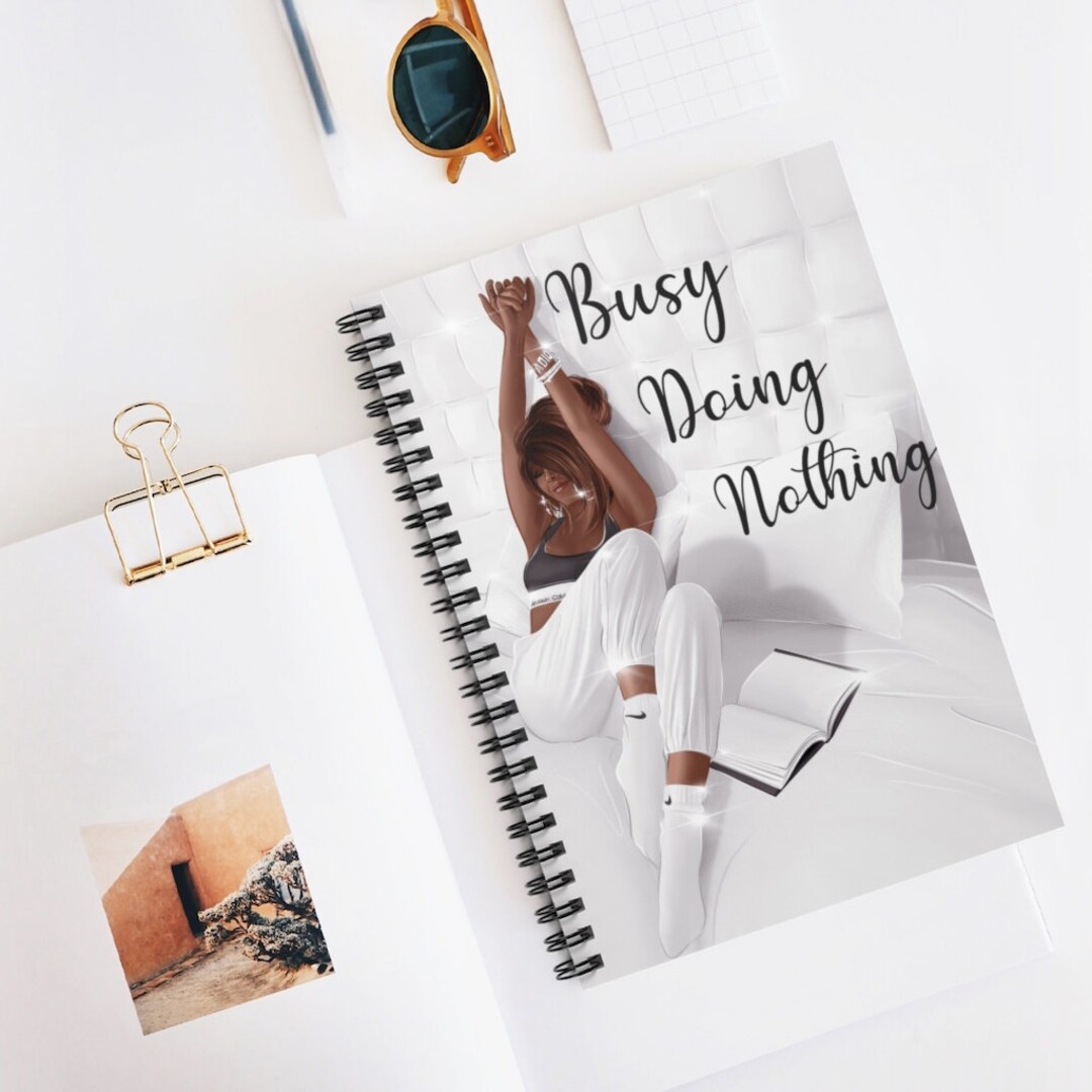 Black Girl Notebook, African American Art, Black Art Spiral Notebook ...