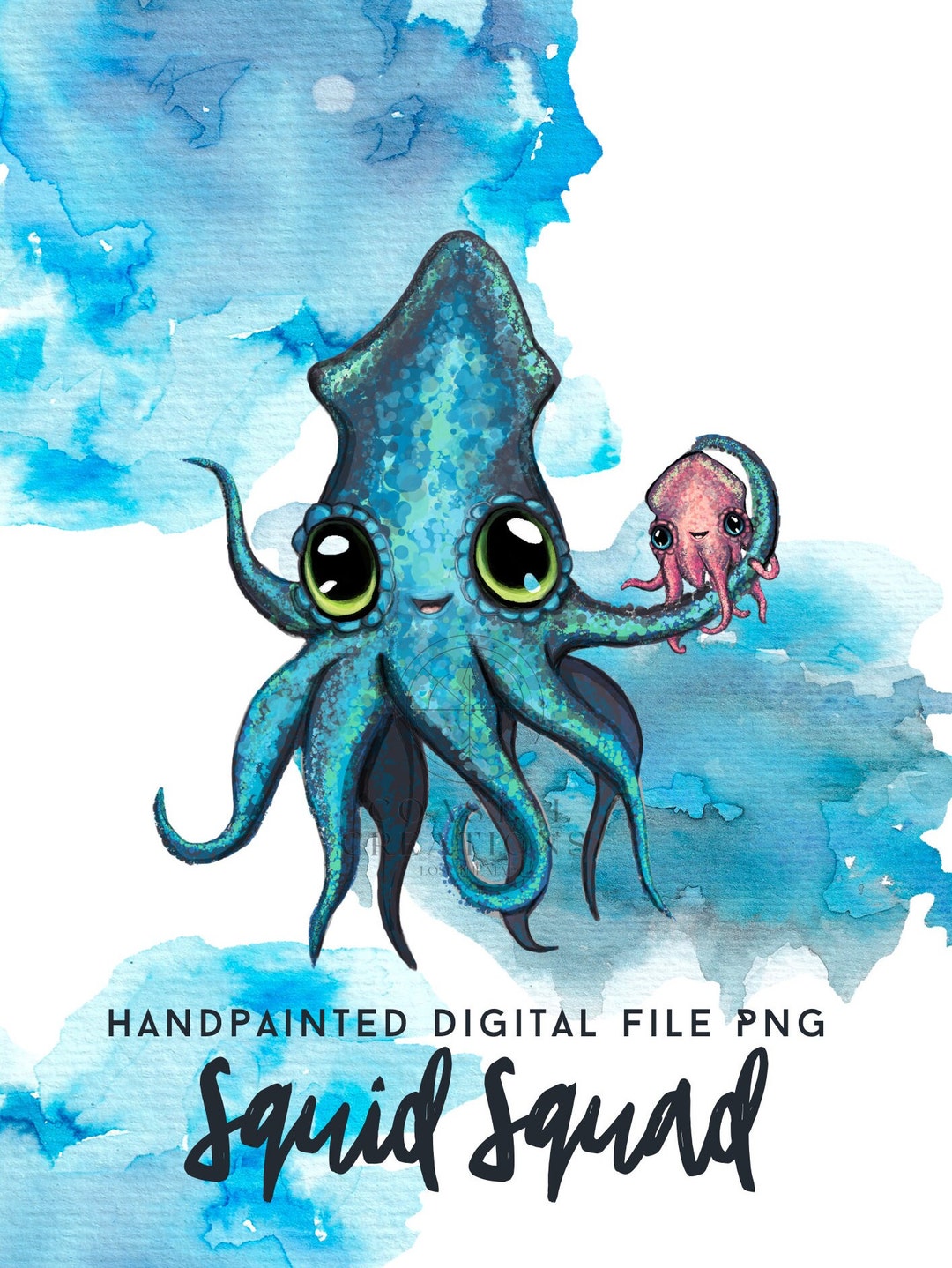 Squid PNG, Squid Digital Download, Clipart Cephalopod, Octopus ...