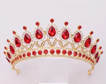 Red Rhinestone Crown | Etsy