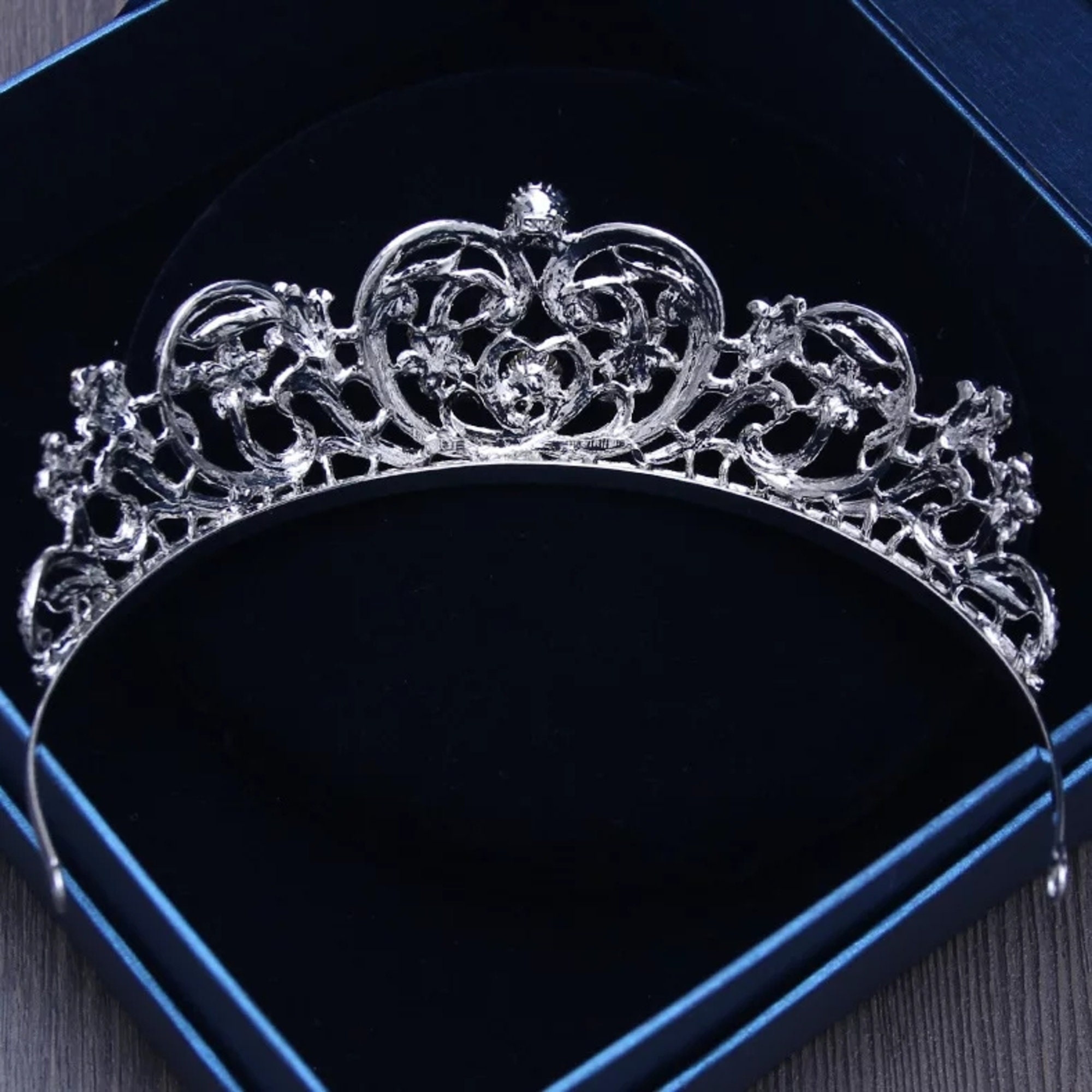 Buy Bridal Baroque Silver Tiara Crown Wedding Silver Crown Online in ...