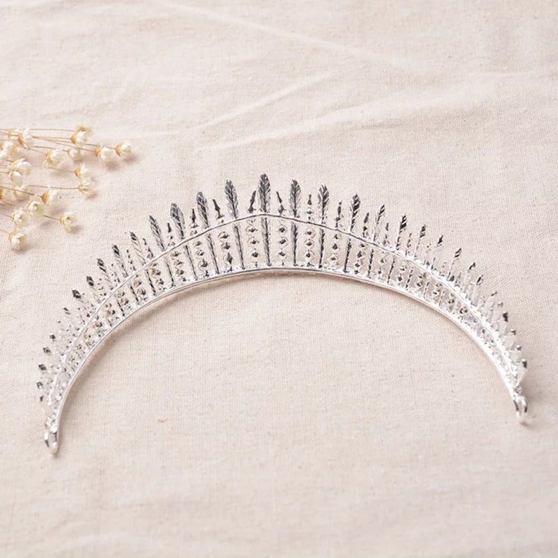 Baroque Bridal Silver Tiara Botnical Bridal Tiara Wedding - Etsy