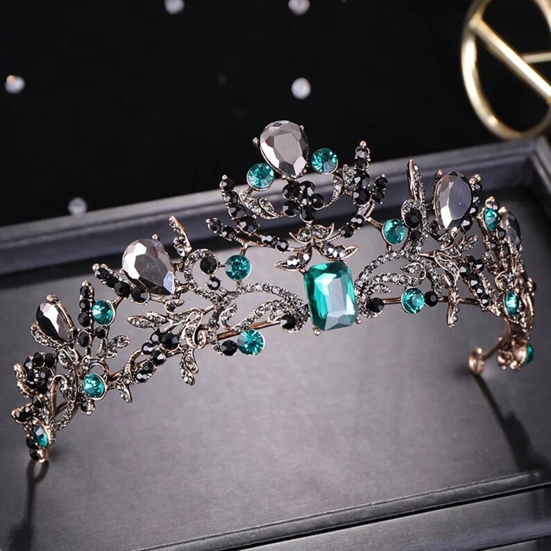 Vintage Wedding Black Crown Princess Pageant Crown Tiara - Etsy