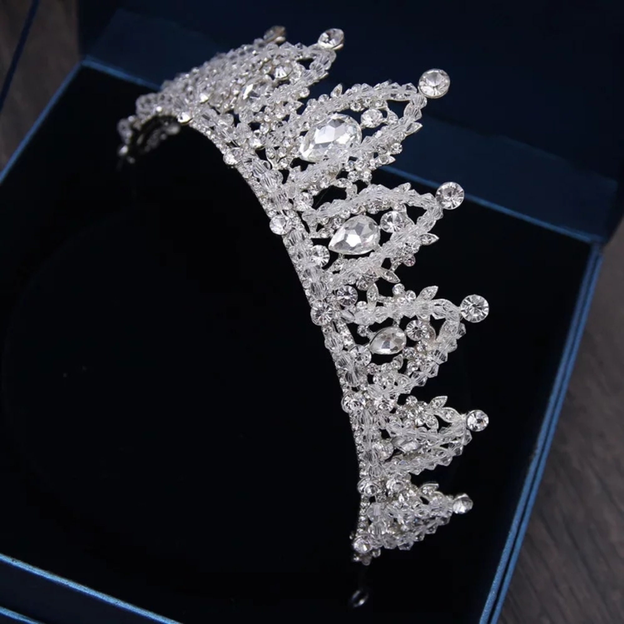 Baroque Luxury Bridal Wedding Tiara Rhinestone Silver Wedding - Etsy