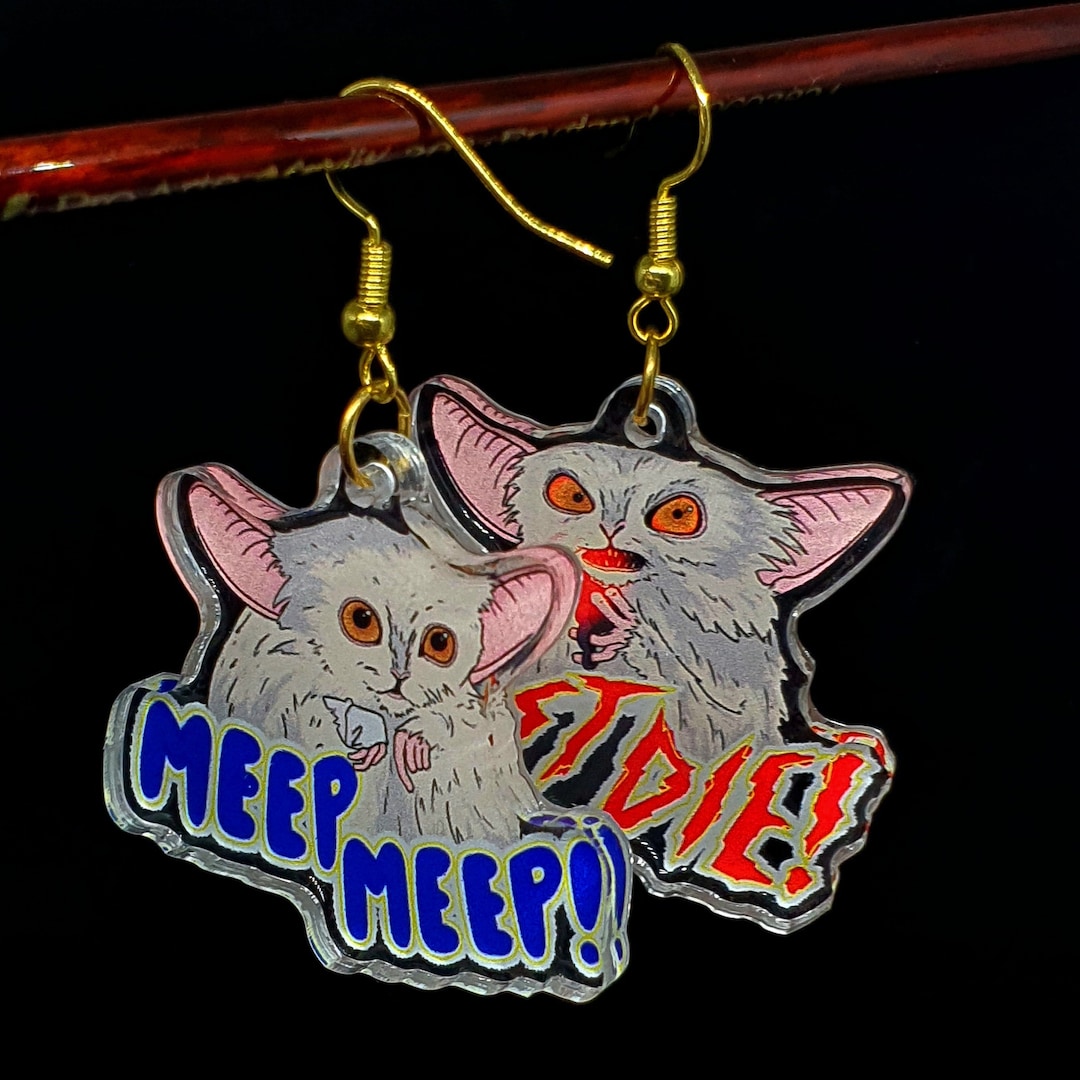 Beep the Meep Doctor Who Inspired Gold Dangle Vinyl Earrings ...