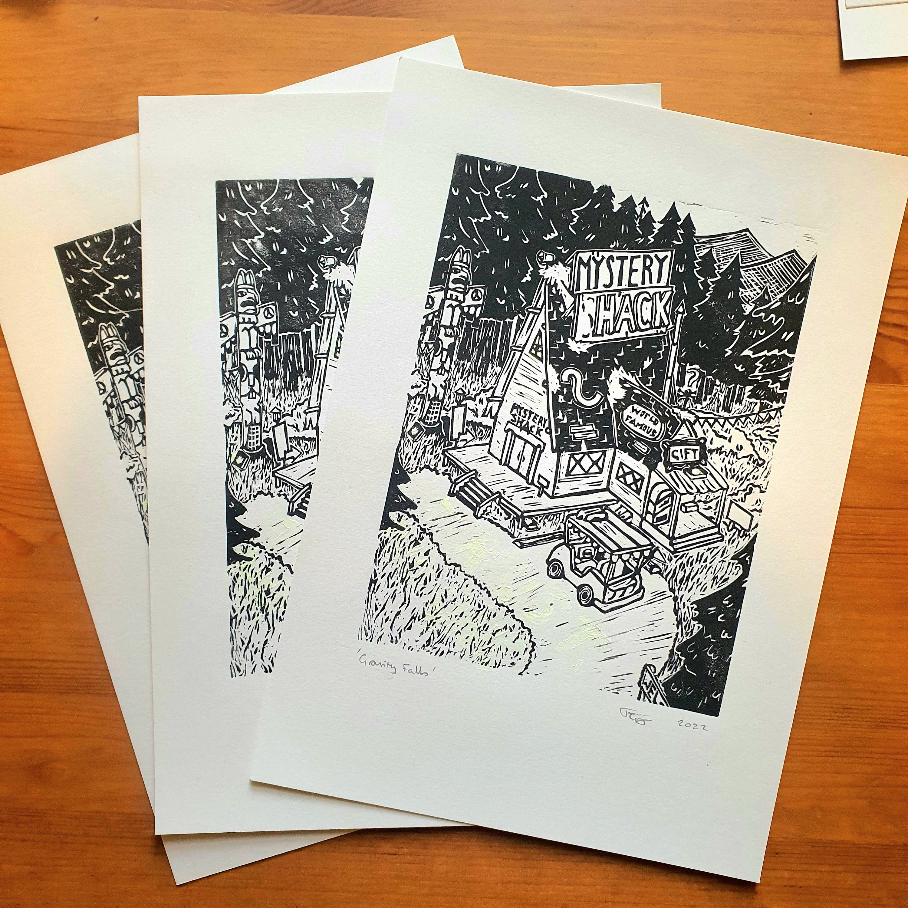 Gravity Falls Mystery Shack Glow in the Dark/yellow A4 Lino - Etsy