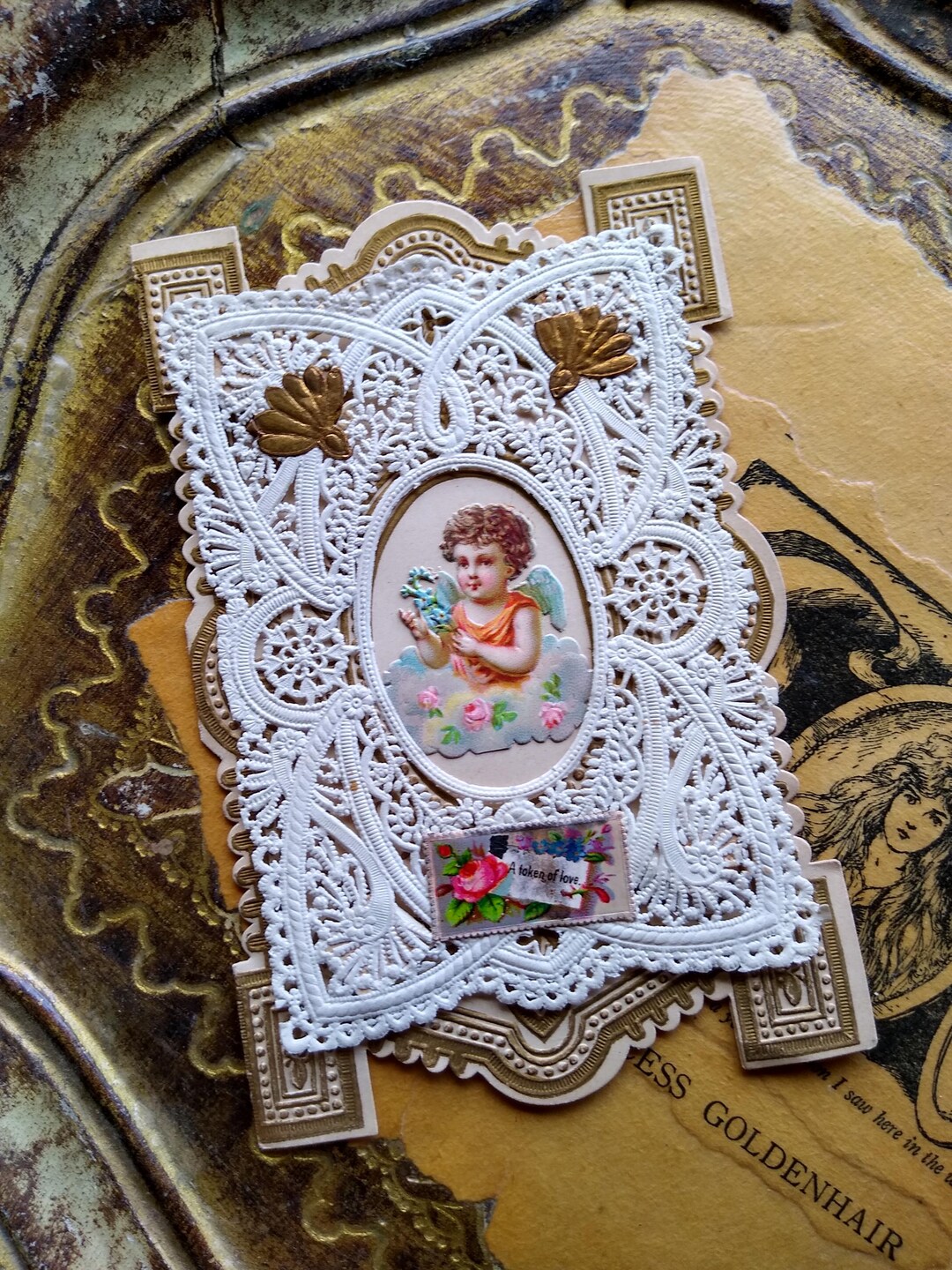 Victorian Paper Lace Valentine Diecut Scraps Dresdens Cupid Cherub - Etsy
