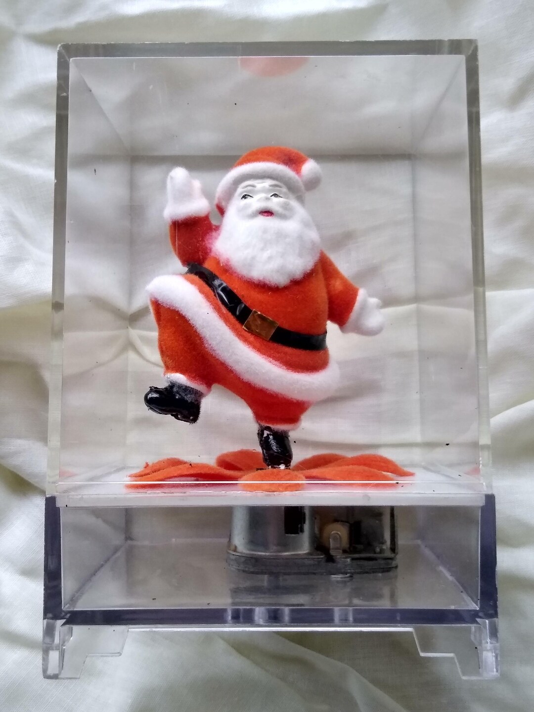 Vintage Animated Jolly~plump Dancing Santa Claus Christmas Music Box ...