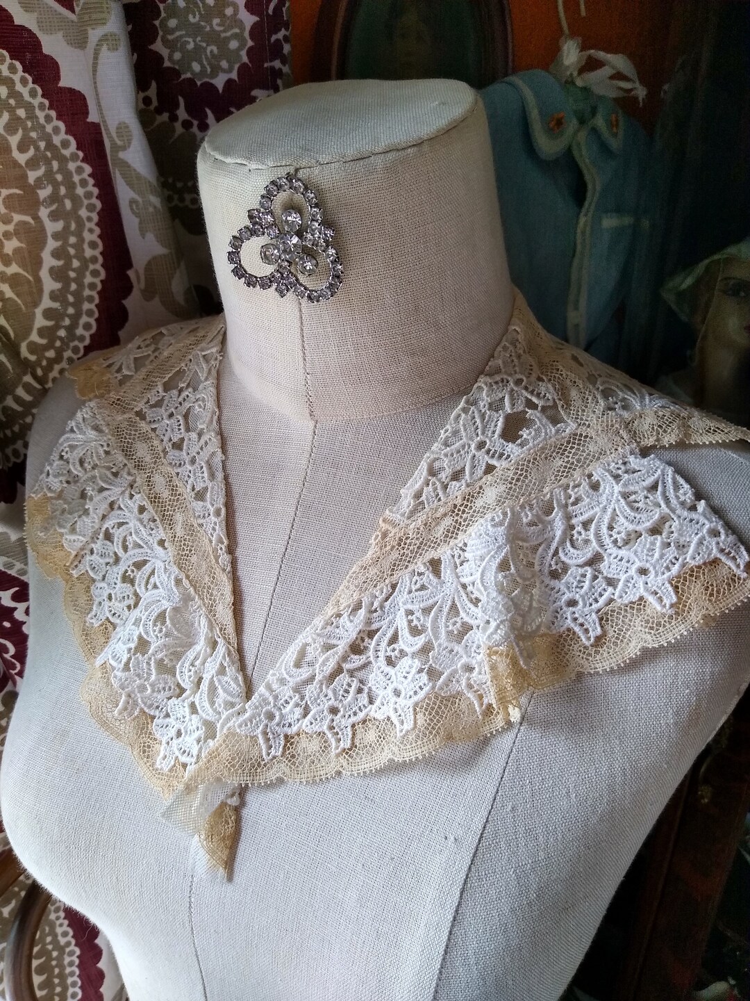 Edwardian LACE COLLAR Original Label VINTAGE Bride Wedding - Etsy