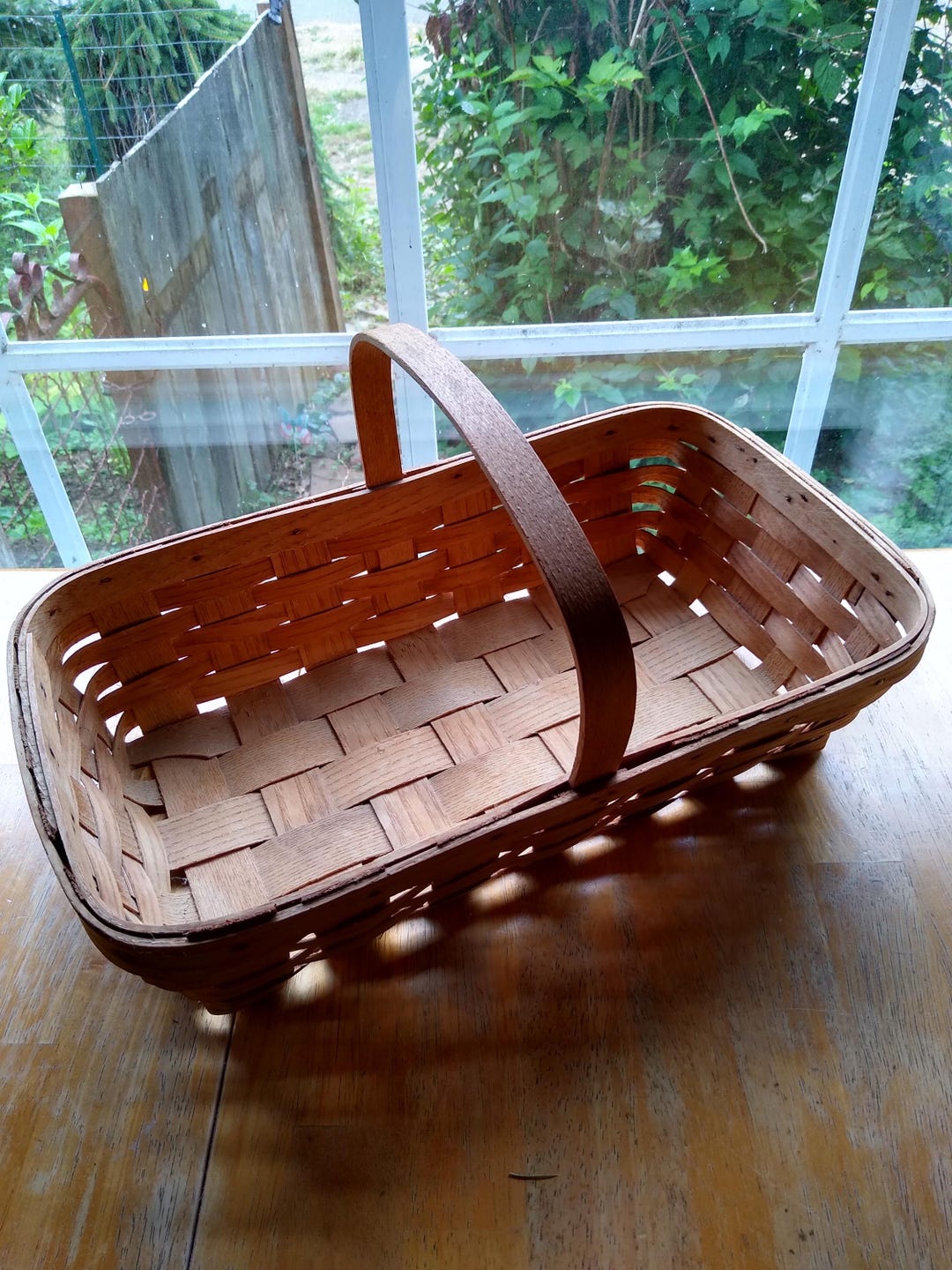 Primitive Hickory Splint Gathering Basket Basketville Putney Vermont ...