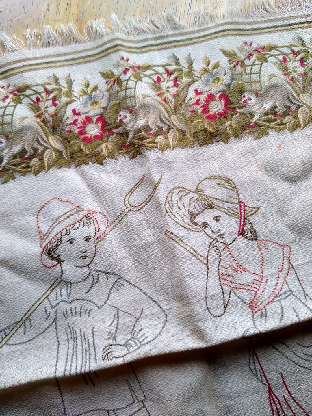 1830's Primitive Homespun Pillow Cover Needlepoint Project Never ...