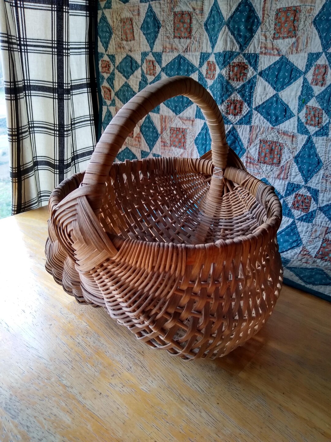 Vintage Split Oak Buttocks Basket Bi~color - Etsy
