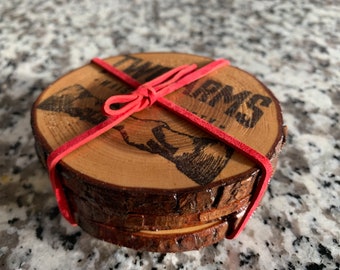 United States Army Live Edge Wood Coasters/round/laser Engraved ...