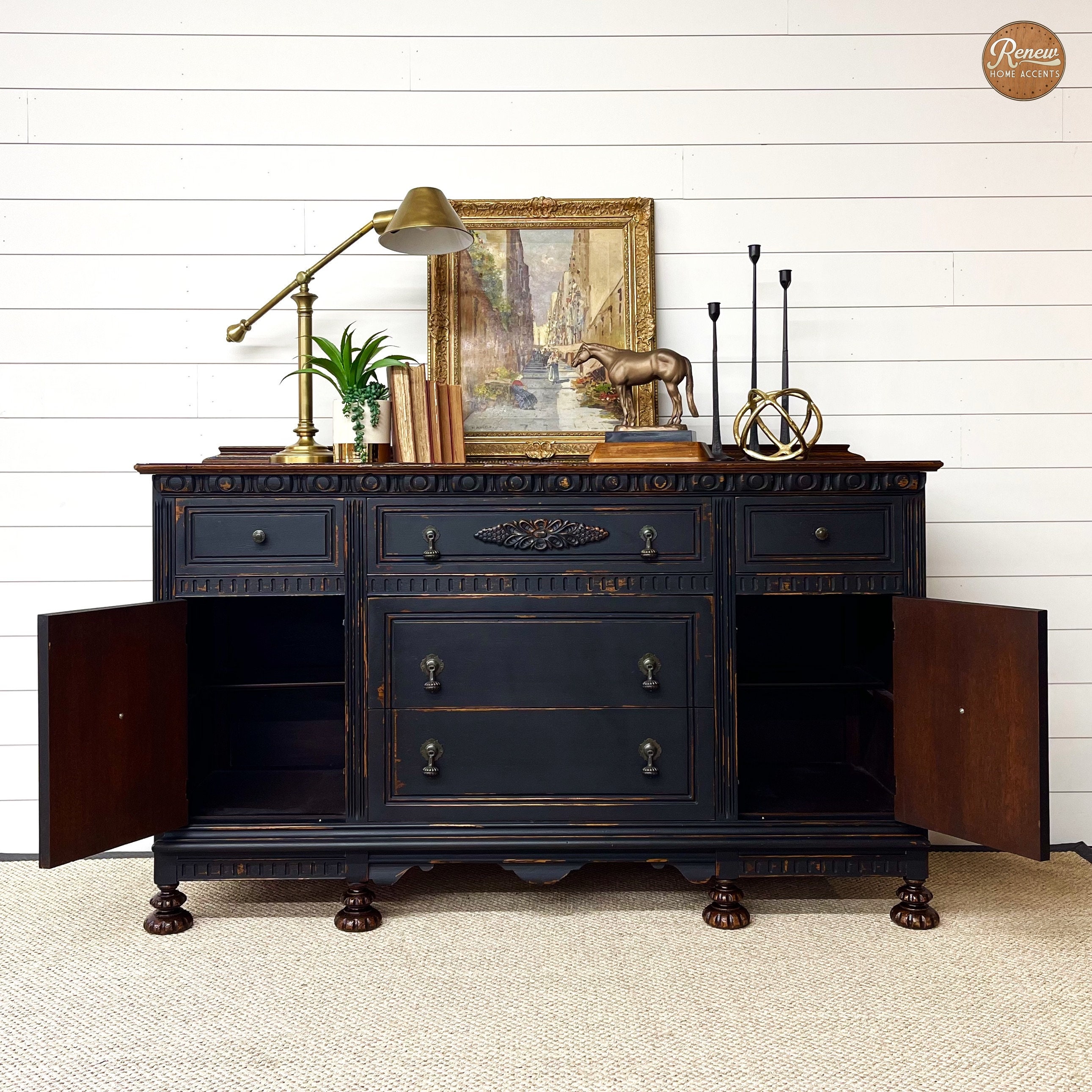 Black Distressed Buffet