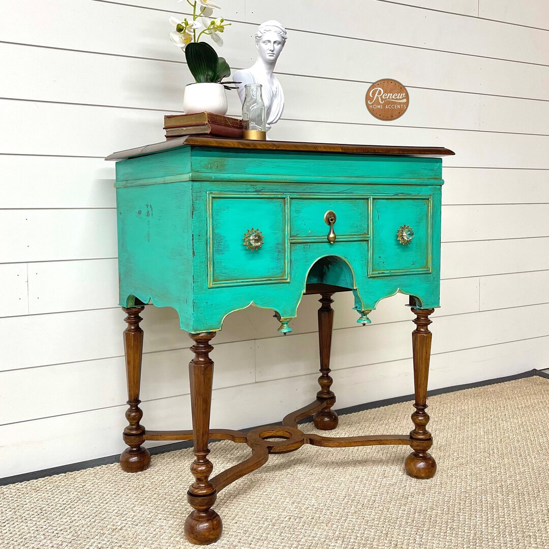 Antique Vesper Radio Cabinet Turquoise Bohemian Cabinet Bar Storage ...