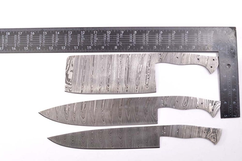 Handmade Damascus Chef Knife Blank Set - 6 Pcs - Etsy