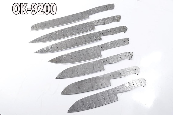 Set of 7 Customer Blank Blade Kitchen Knives Damascus Blank - Etsy