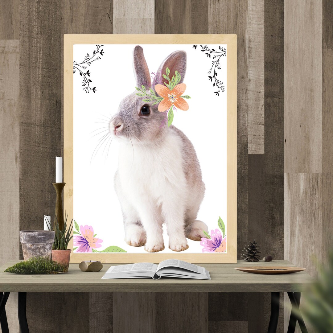 Cute Bunny Wall Art, Vintage Wall Decor, Rabbit Print Wall Art, Peter ...