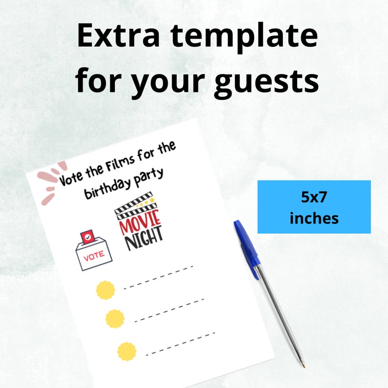 Editable Movie Night Birthday Invitation,movie Night Birthday ...