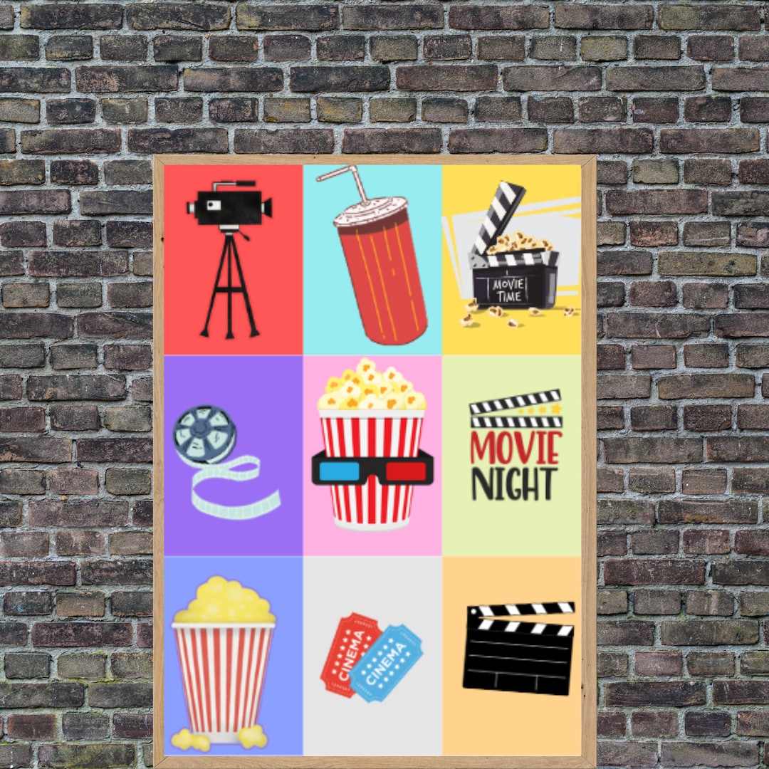 Vibrant Watercolor Movie Wall Art , Printable Cinema Decor,gift Lover ...