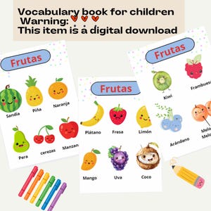 Fruit Vocabulary: A Fun Digital E-book for Kids to Learn Spanish Names ...