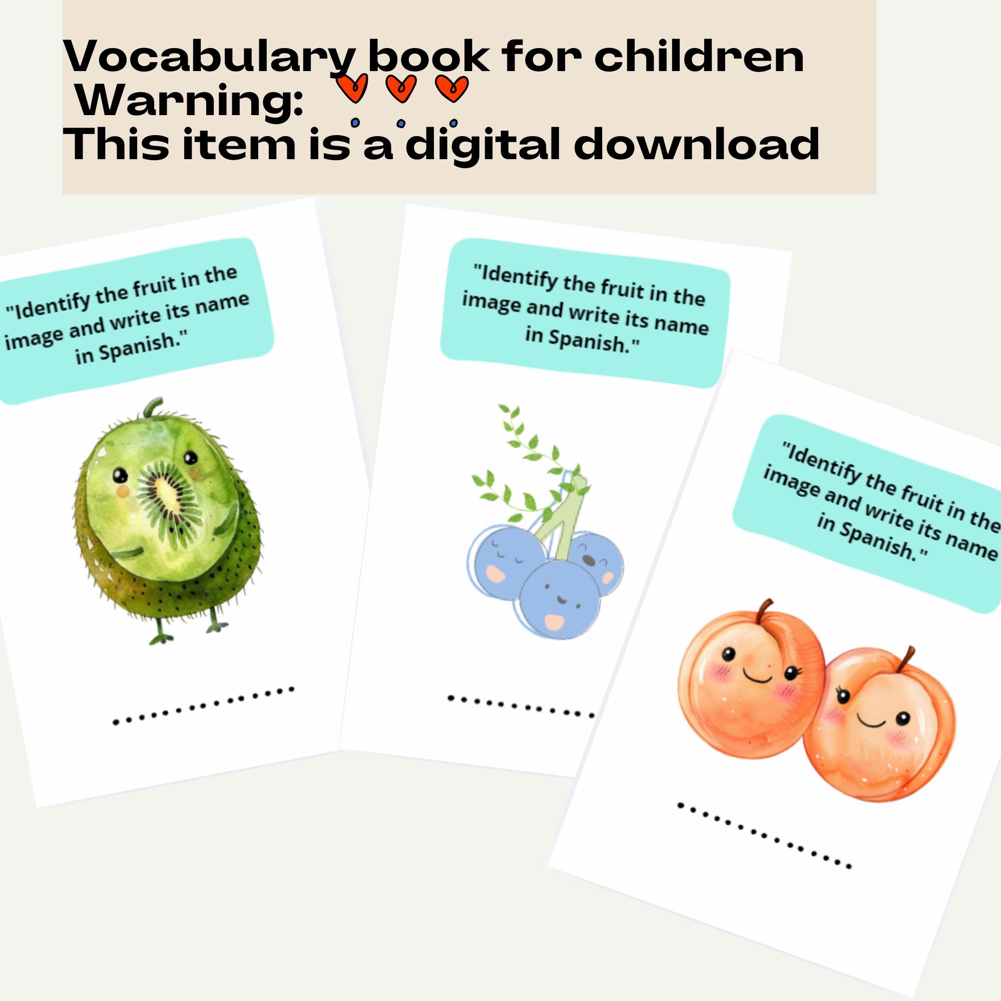 Fruit Vocabulary: A Fun Digital E-book for Kids to Learn Spanish Names ...